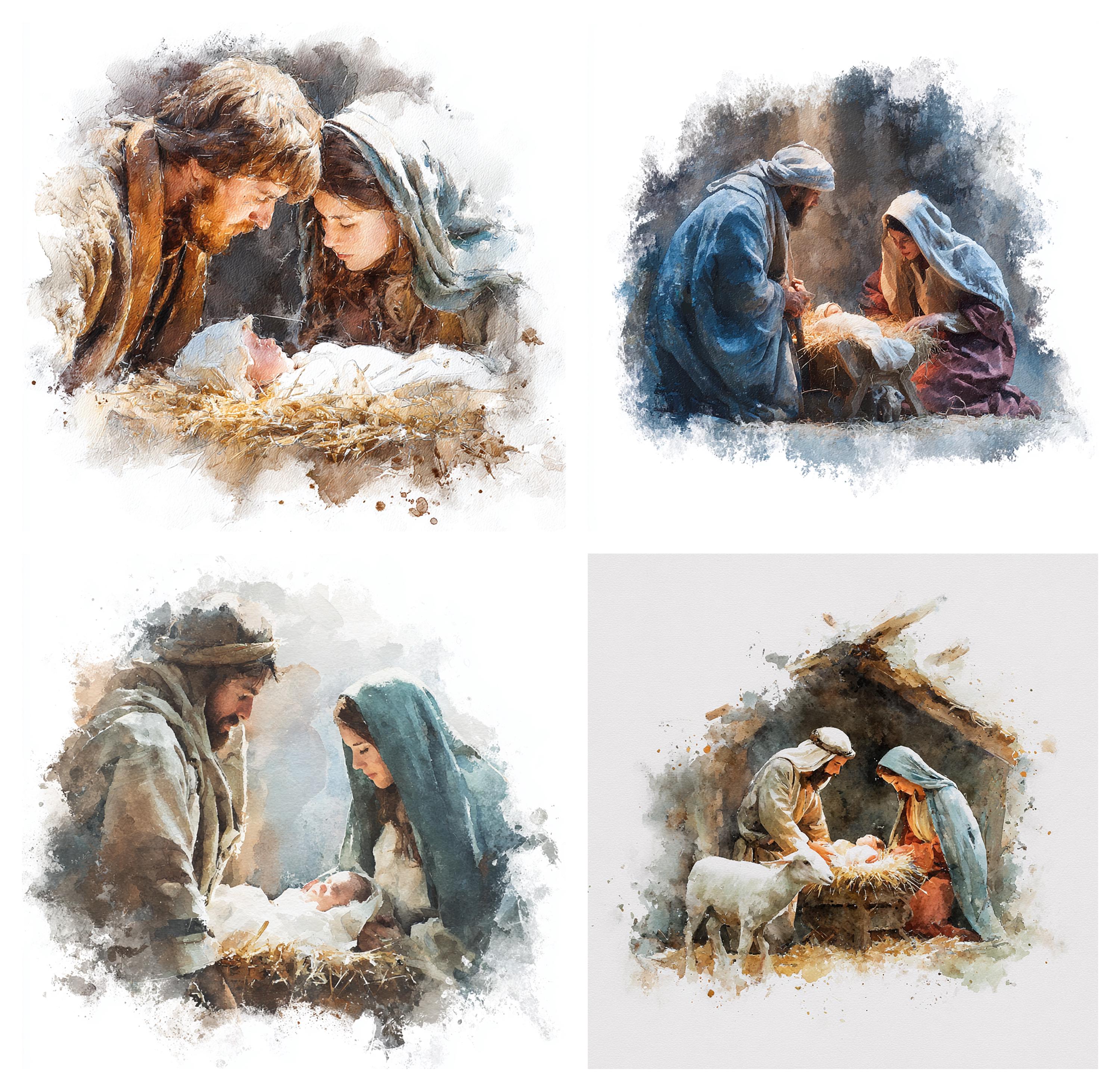 9 X Christmas Nativity Clipart: Papercraft Holiday (digital Download ...