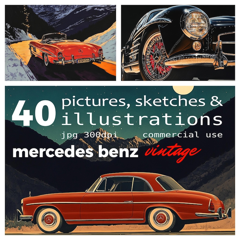 Vintage Mercedes Poster - Etsy