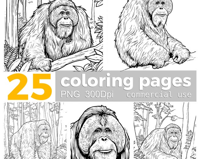 Affen Aquarell Clipart Digitale Downloads, 28 Simian Primaten Wild ...