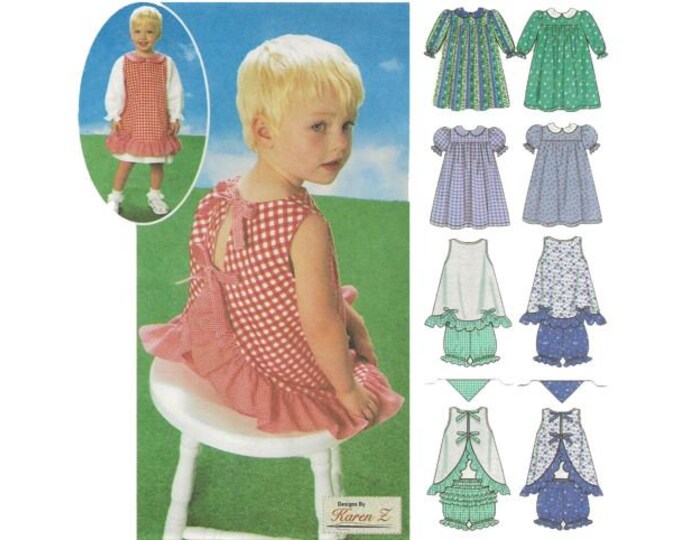 Simplicity 9458 UNCUT Sewing Pattern Toddler Girls Dress, Pinafore ...