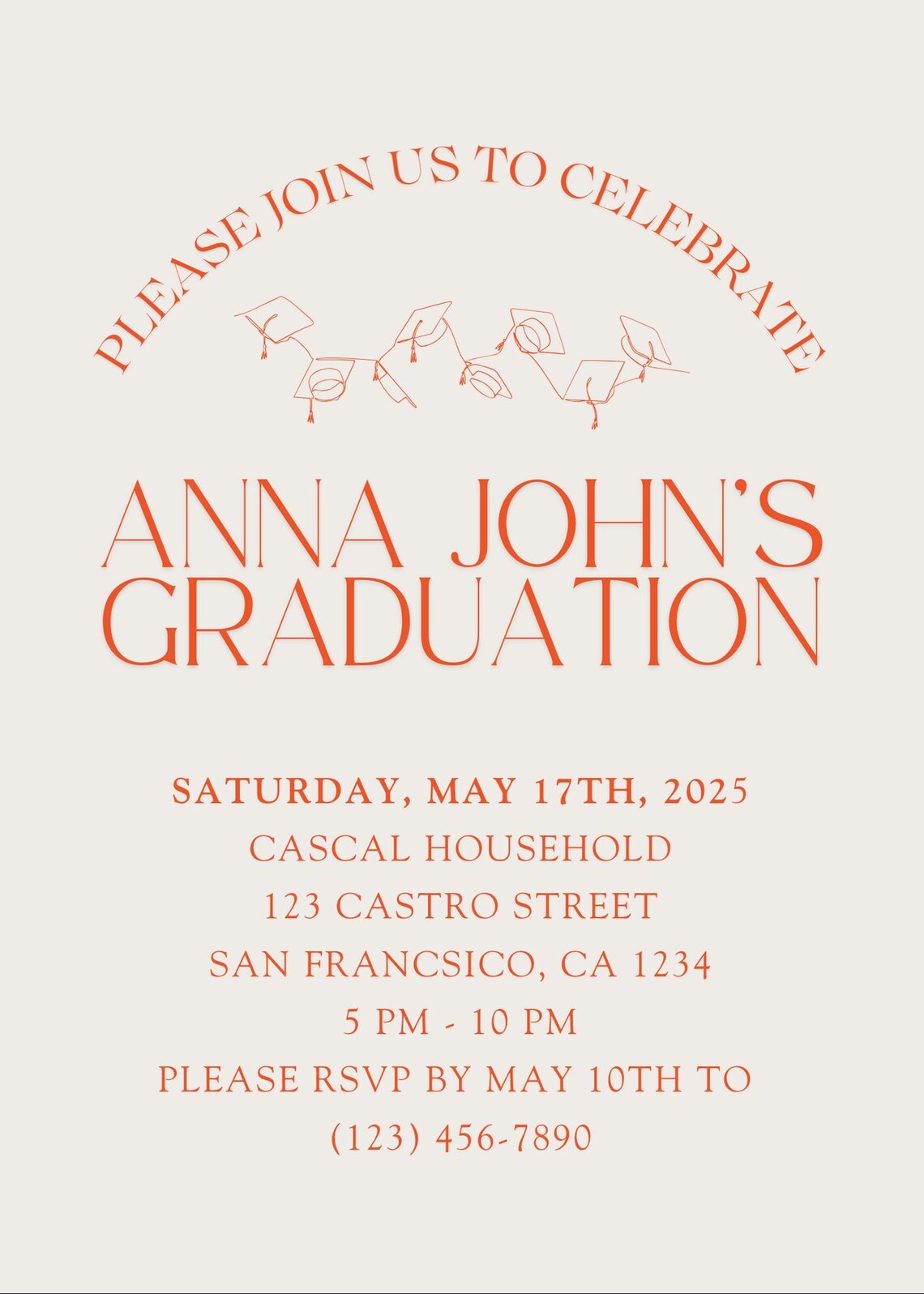Canva Elegant Graduation Party Invitationtemplate Editable Designmodern ...
