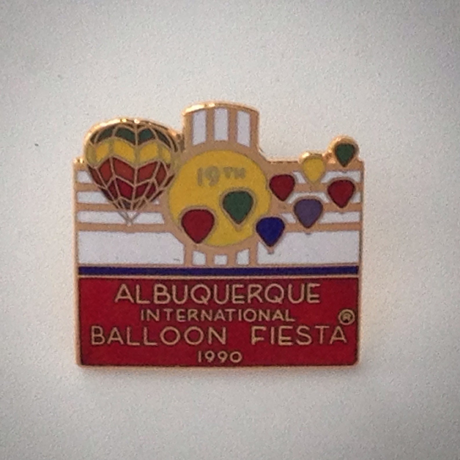Hot Air Balloon Pin 1990 Albuquerque International Balloon Fiesta 19th ...