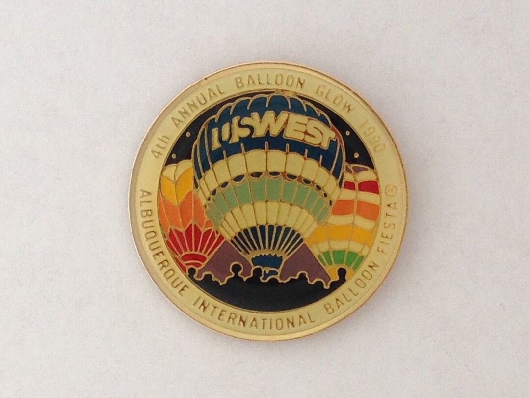 1990 Hot Air Balloon Pin US West 1990 Balloon GLOW 4th Annual ...