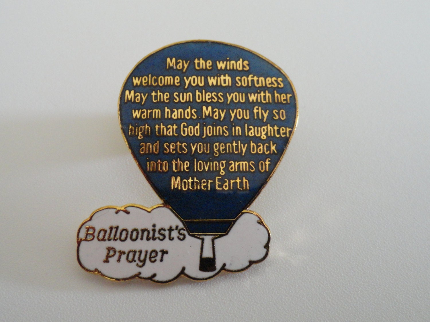 Pin Hot Air Balloon Pin Balloonists Prayer Navy Blue | Etsy