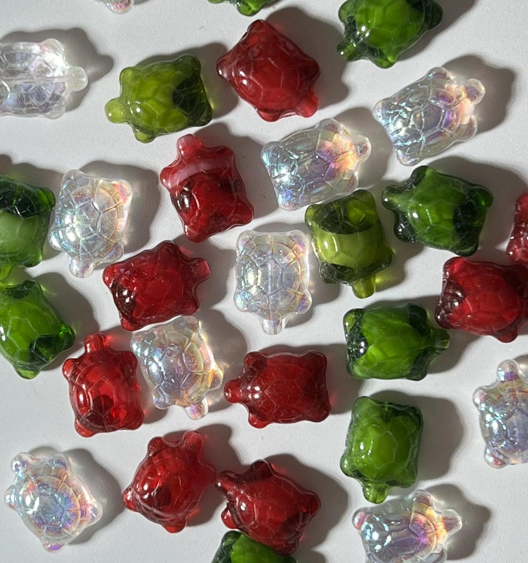 19x14mm Czech Glass Turtle Beads Animals Milky Pearl Fuchsia, Olivine ...
