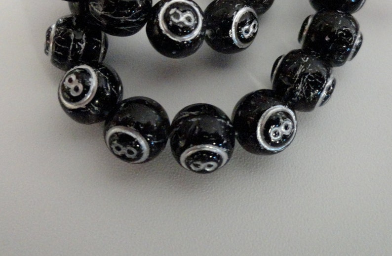 Eight Balls Czech Glass Vintage 8 Ball Beads 8mm Opaque Black - Etsy