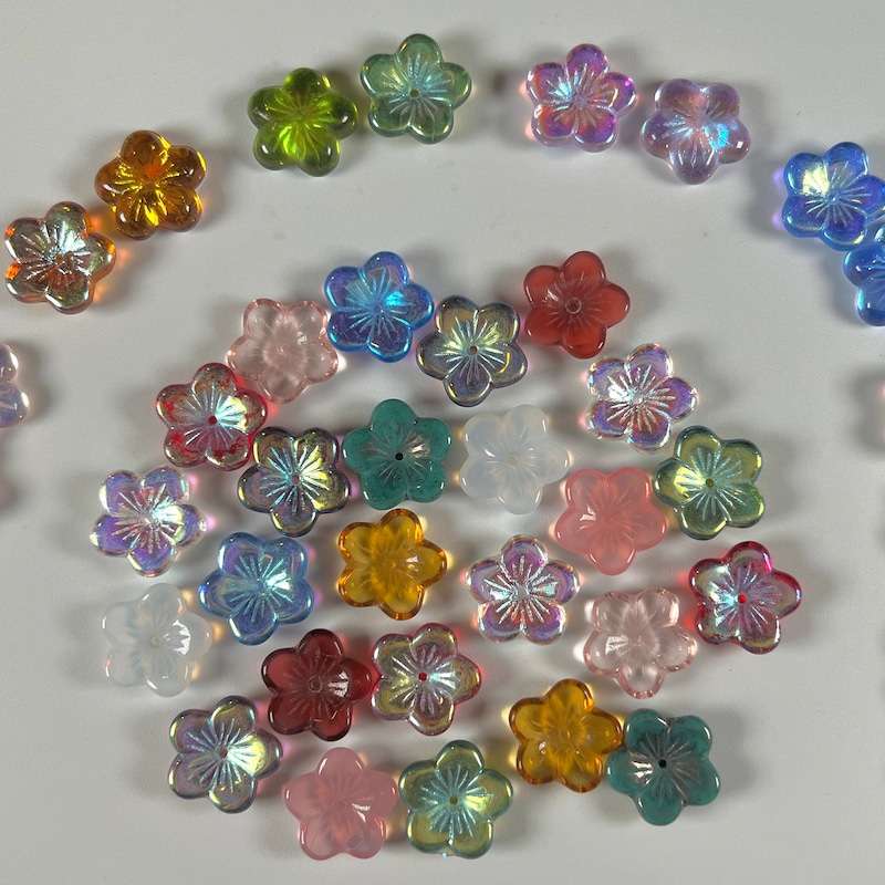 Glass Flower Beads - Etsy