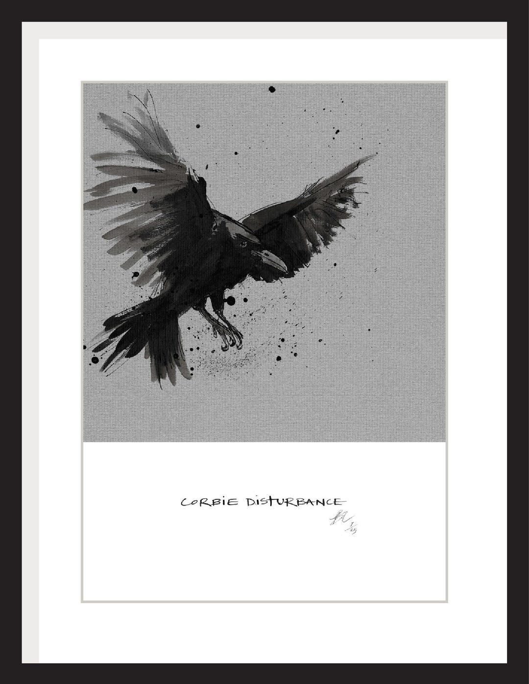 Flying Crow Pen and Ink Drawing - Etsy