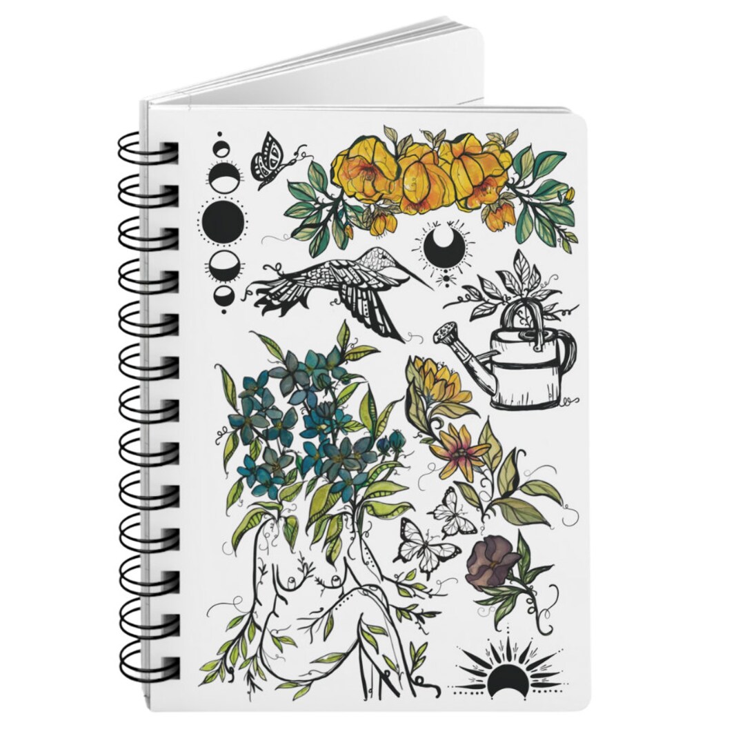 Spiral Bound Journal Notebook, Lined, 5x7, Flora Sisters - Etsy