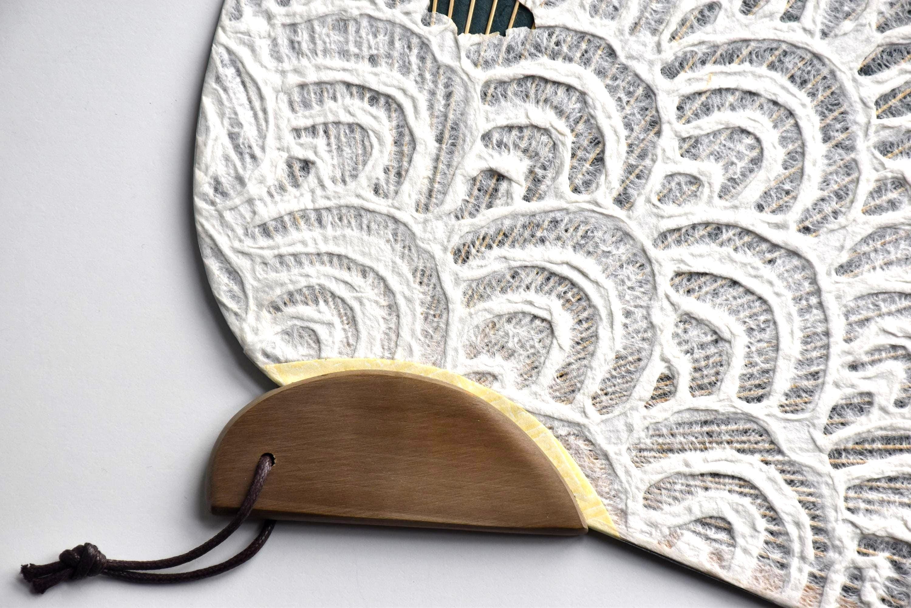 Japanese Uchiwa Fan With Birds and Weaves Pattern | Handcrafted Washi ...
