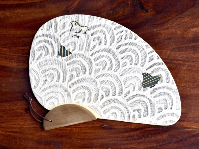 Japanese Uchiwa Fan With Birds and Weaves Pattern | Handcrafted Washi ...