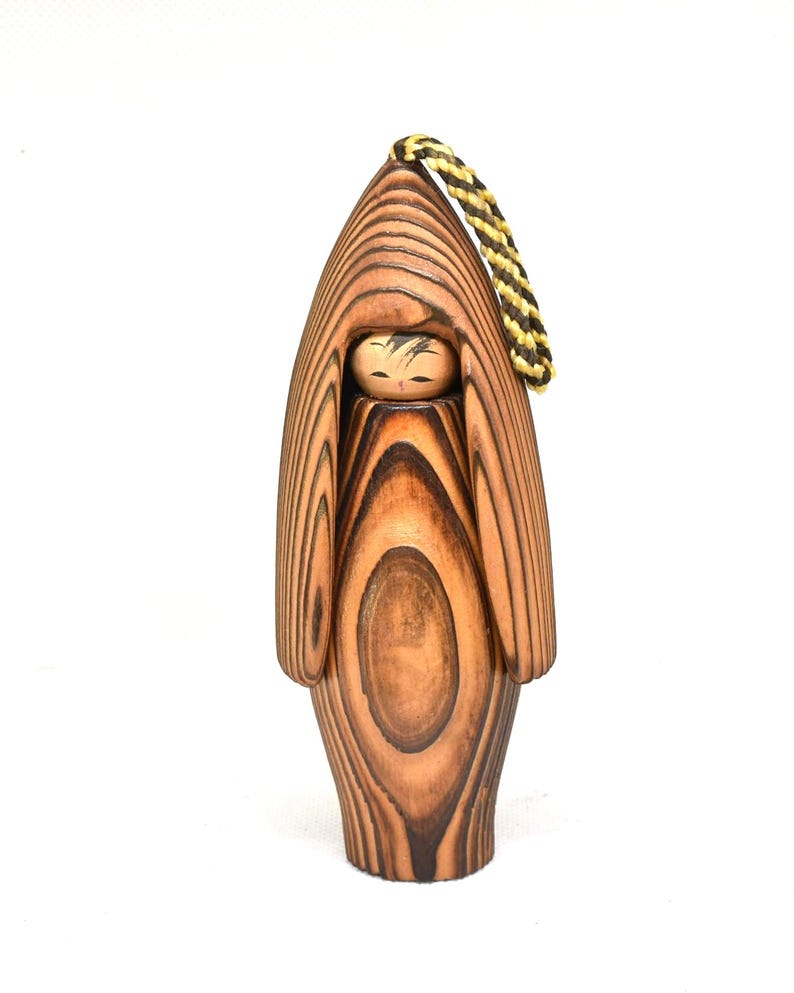Japanese Kokeshi Doll Made of Cedar Wood | Vintage Wooden Figurine ...