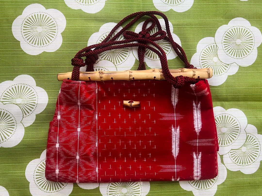 Japanese Vintage Red TESAGE Bag, Accessories for Kimono, Small Hand Bag ...