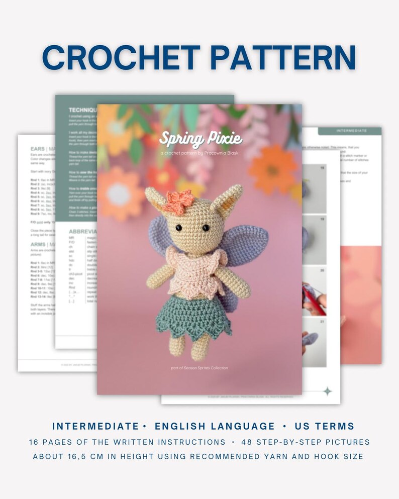 Spring Pixie, Crochet Amigurumi Pattern (PDF File), English, US Terms ...