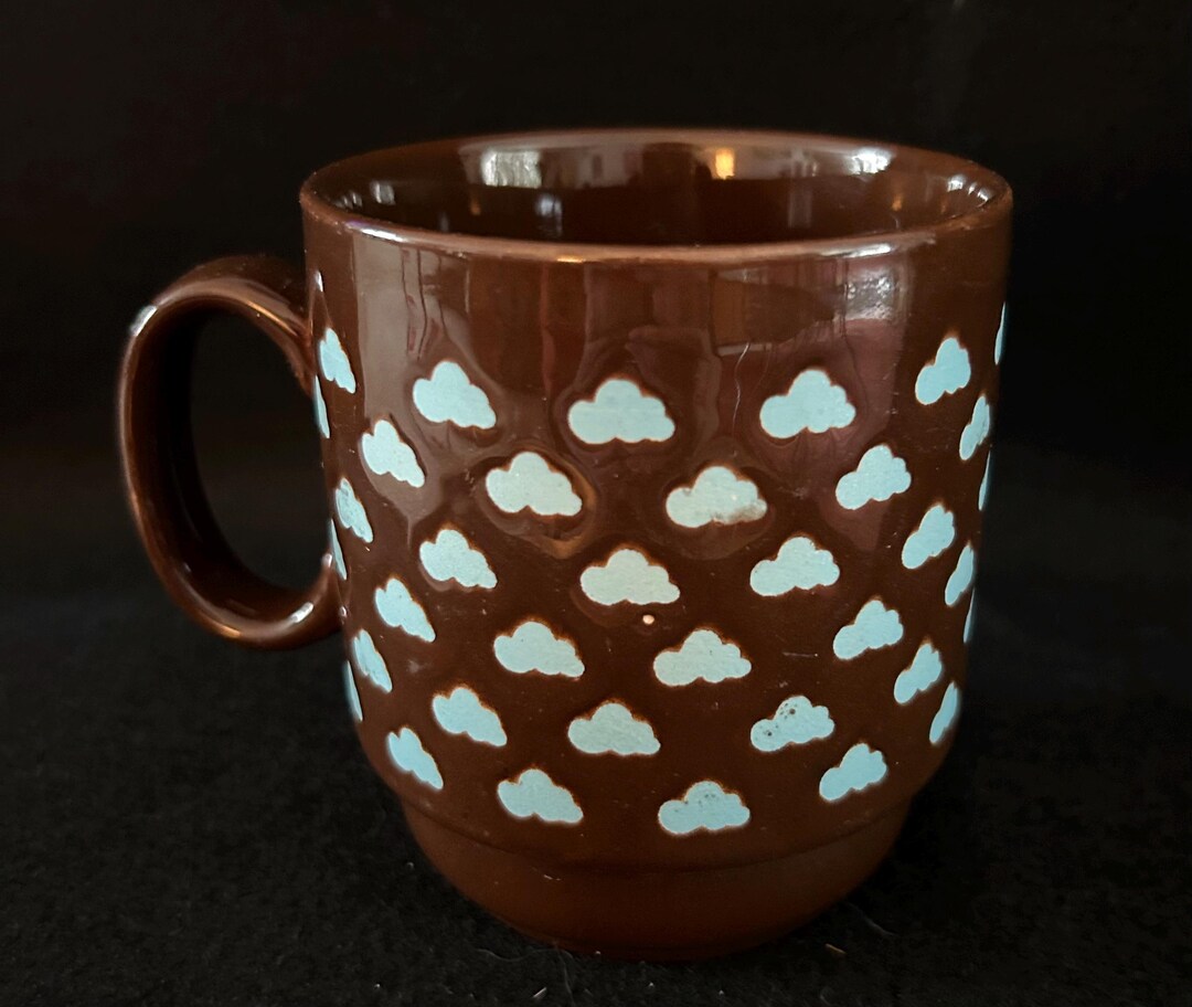 Vintage Kiln Craft Mug With Blue Clouds - Etsy