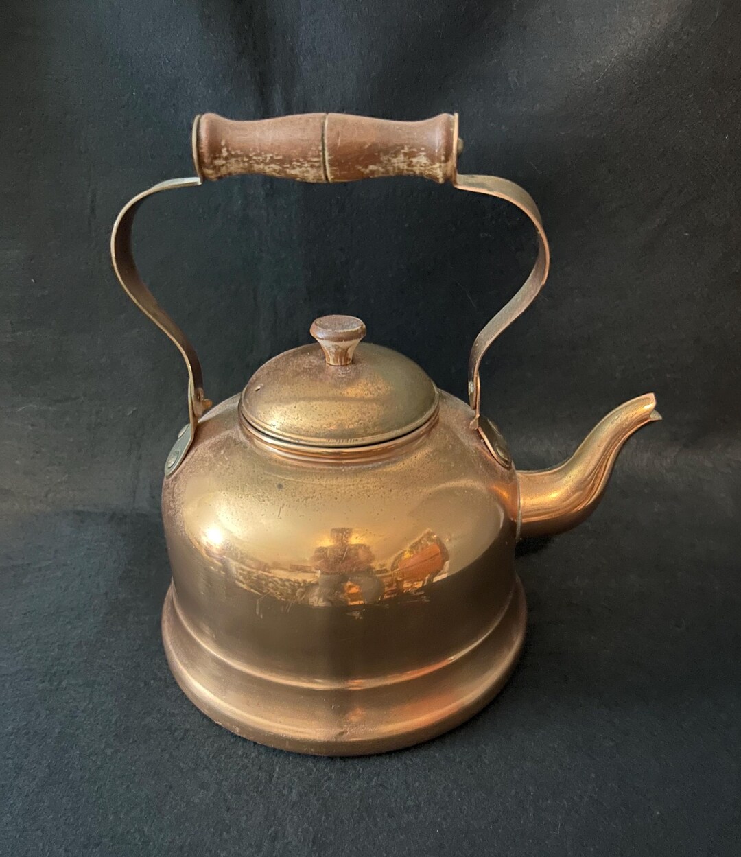 Antique Solid Copper Tea Kettle-portugal-signed - Etsy