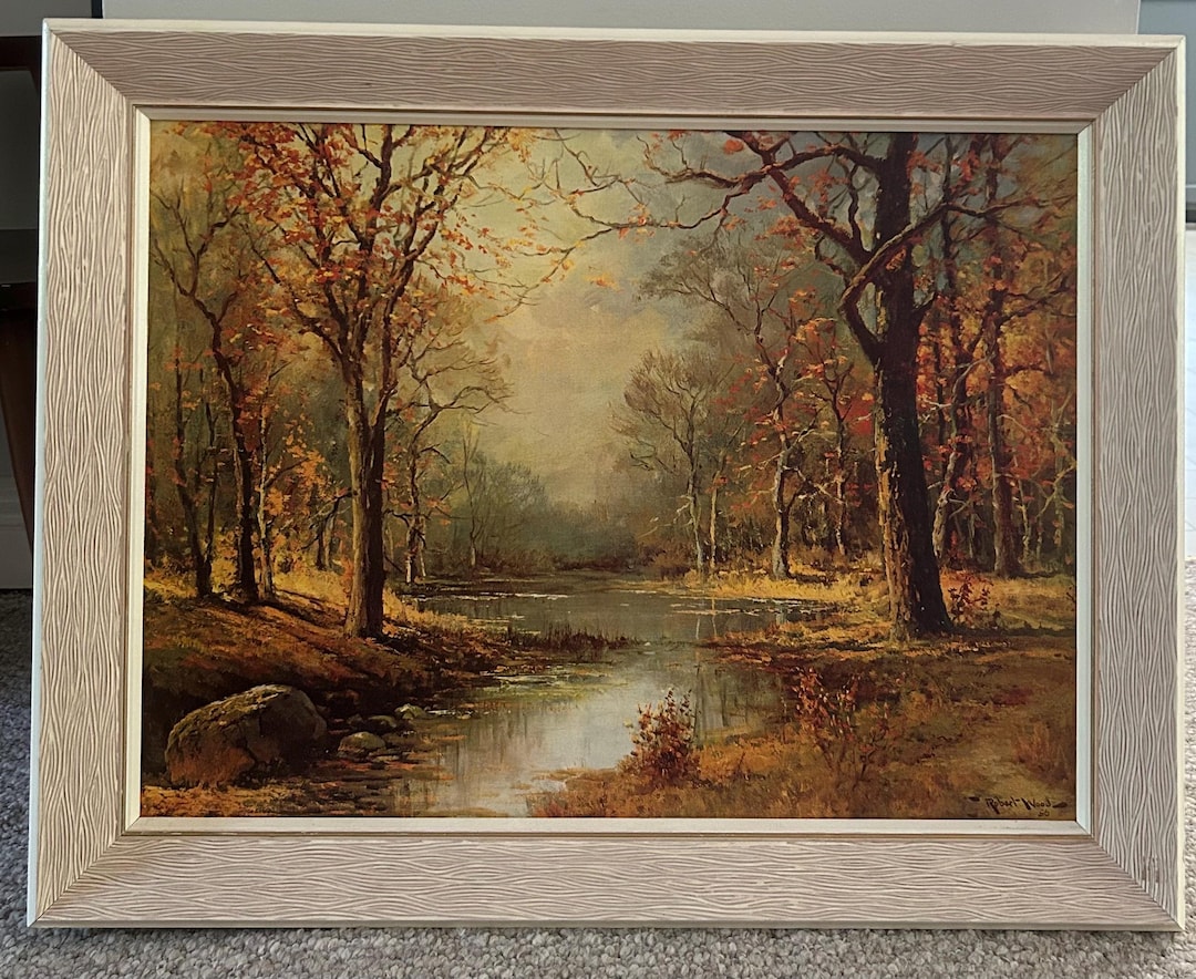 Vintage Robert Wood “october Morn” Framed Print on Canvas-signed - Etsy