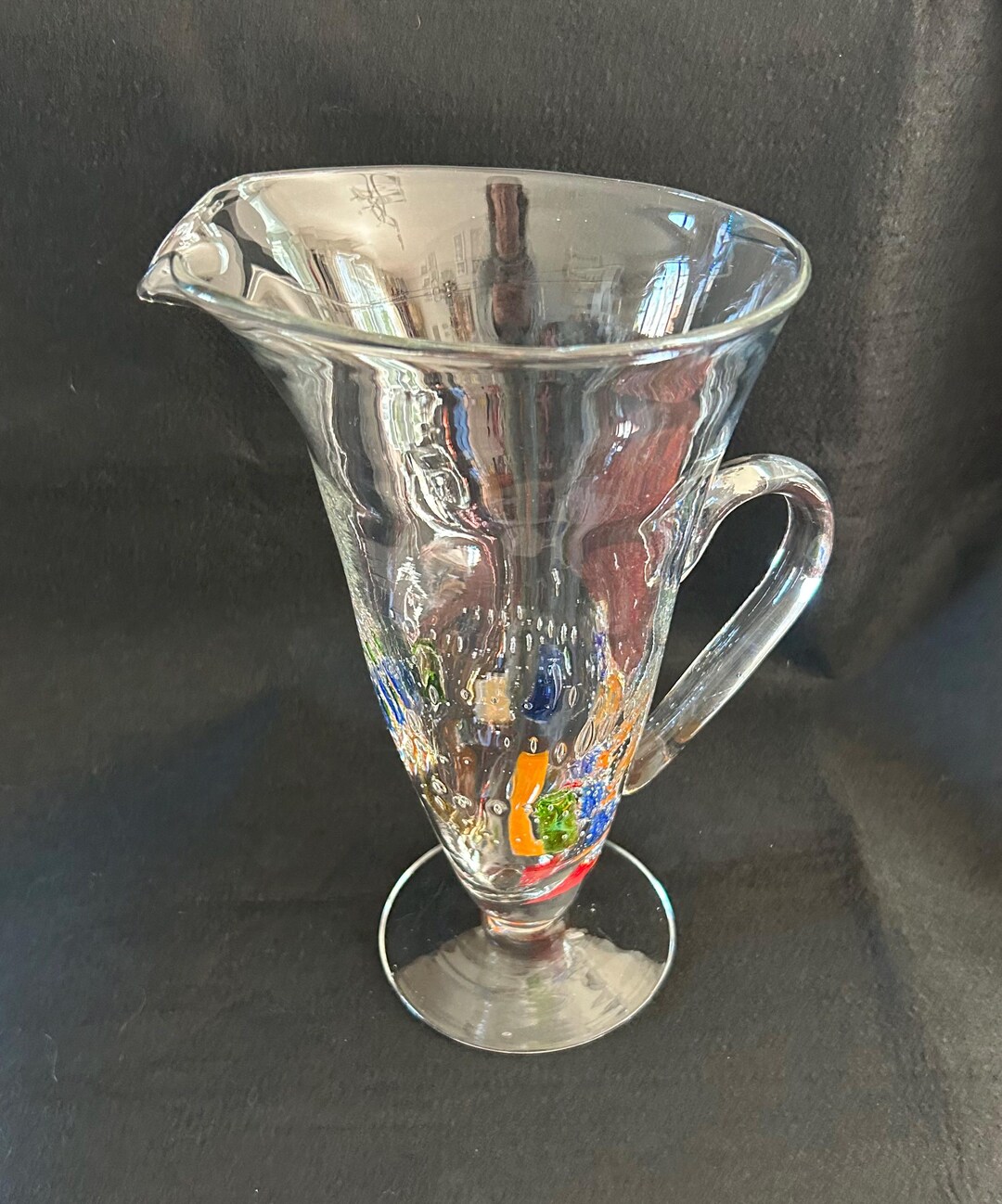 Vintage Hand-blown Amici Art Glass Pitcher - Etsy