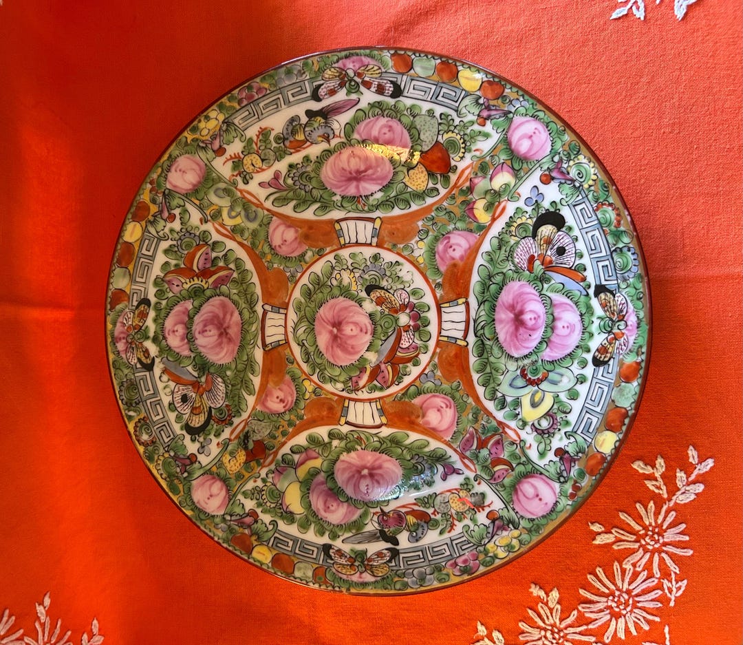 Antique 19th Century Chinese Rose Canton Porcelain Plate-signed - Etsy
