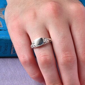 Irish Signet Ring, Shamrock Signet Ring, Irish Silver Monogram Ring ...