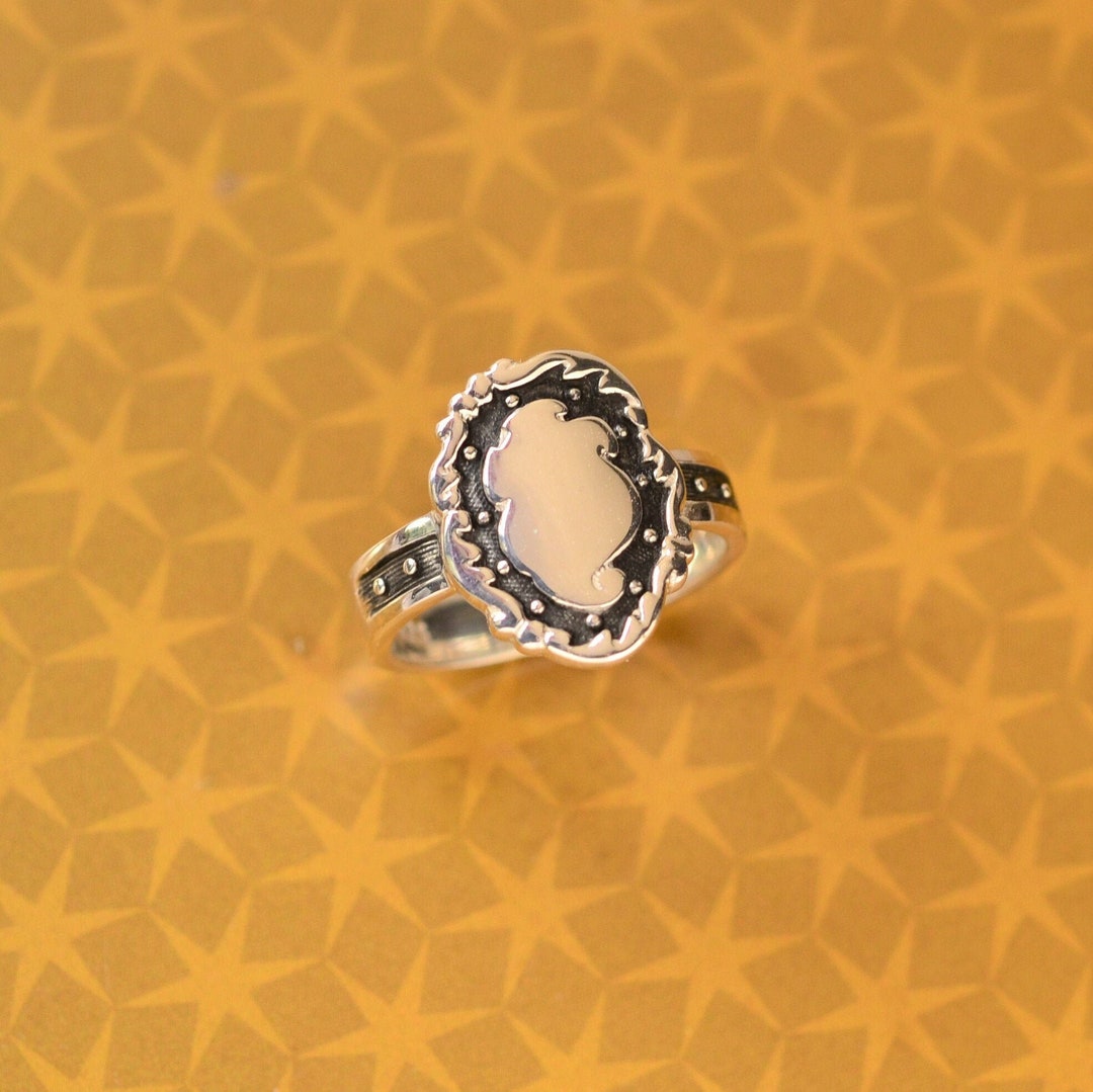 Silver Cigar Band Ring , Signet Ring, Cigar Signet Ring, Cuff Link Ring ...