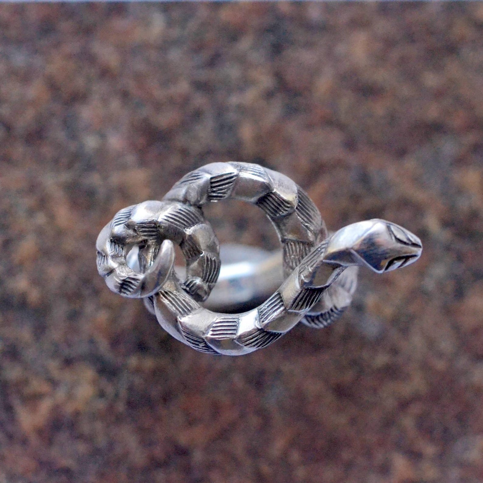 Serpent Ring, Silver Snake Ring, Mythical Serpent Ring, Art Nouveau ...