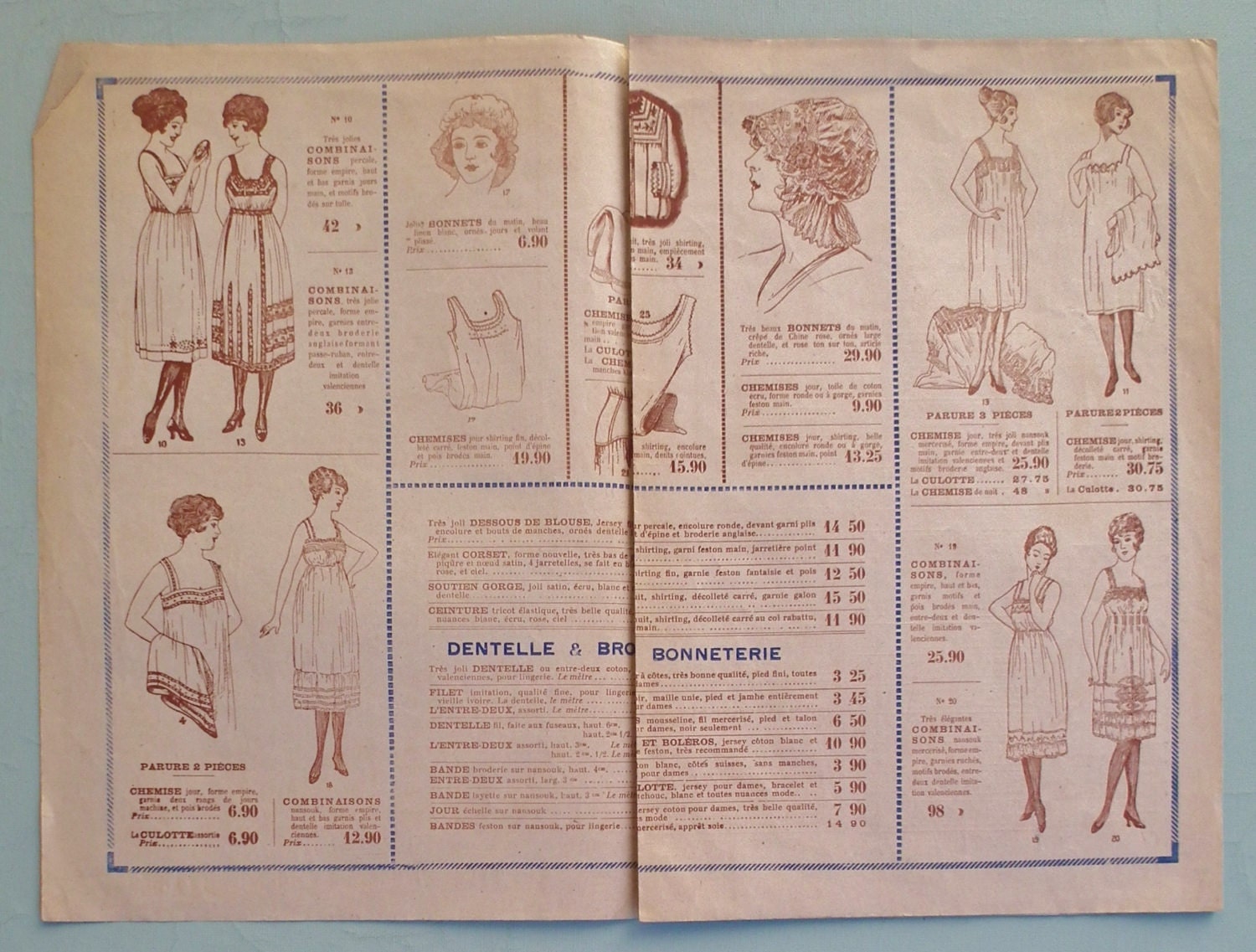 Antique French Shop Brochure Catalog 1910 1920s Fashion Underwear ...