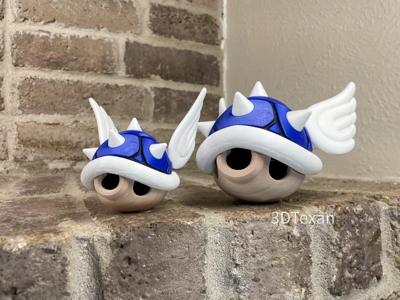 Mario Kart Blue Flying Spikey Koopa Turtle Shell 3D Printed Toy ...