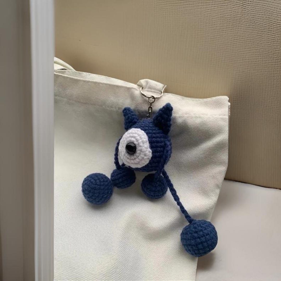 Handmade Crochet Mike Wazowski One-eyed Keychain, a Cute and Quirky ...