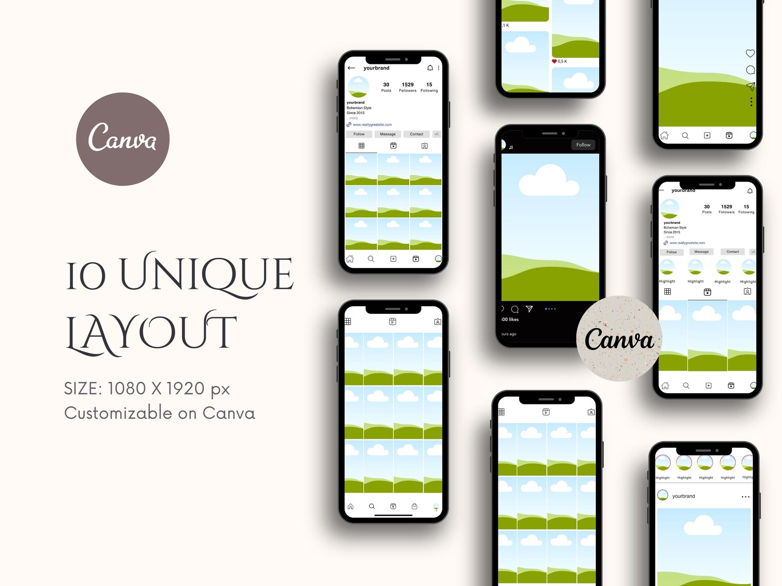 Social Media Preview Instagram Grid Layout Mockup Template Pinterest ...