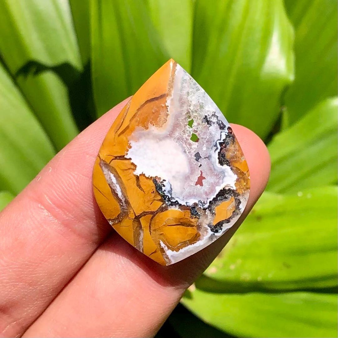Brecciated Jasper With Sparkling Druzy – Designer Stone for Pendants - Etsy