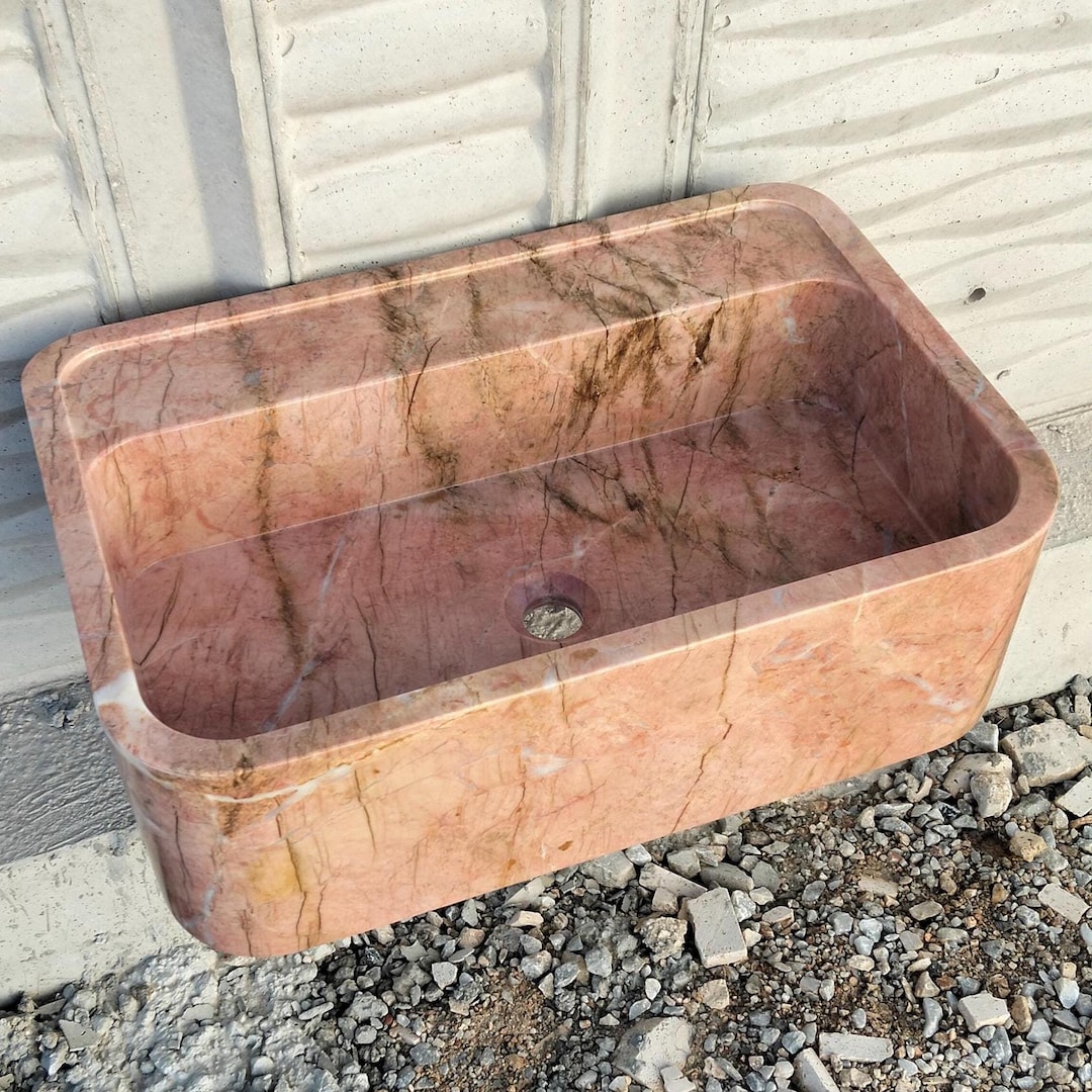 Elegant Pink Marble Sink | Luxury Bathroom Basin for Modern and Classic ...