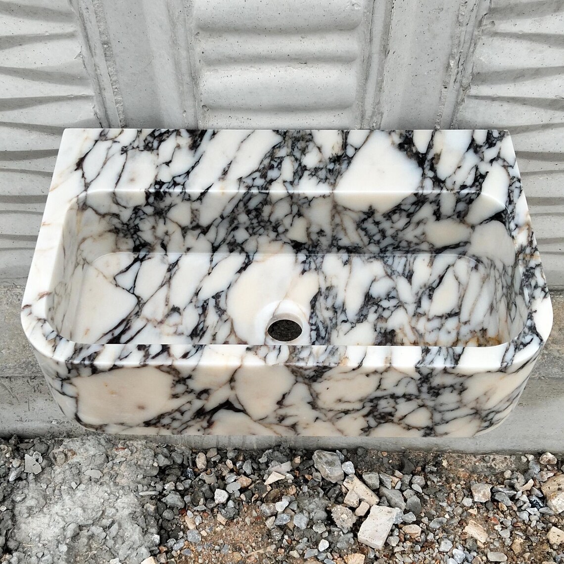 Luxurious Calacatta Viola Marble Sink – Elegant Natural Stone Bathroom ...