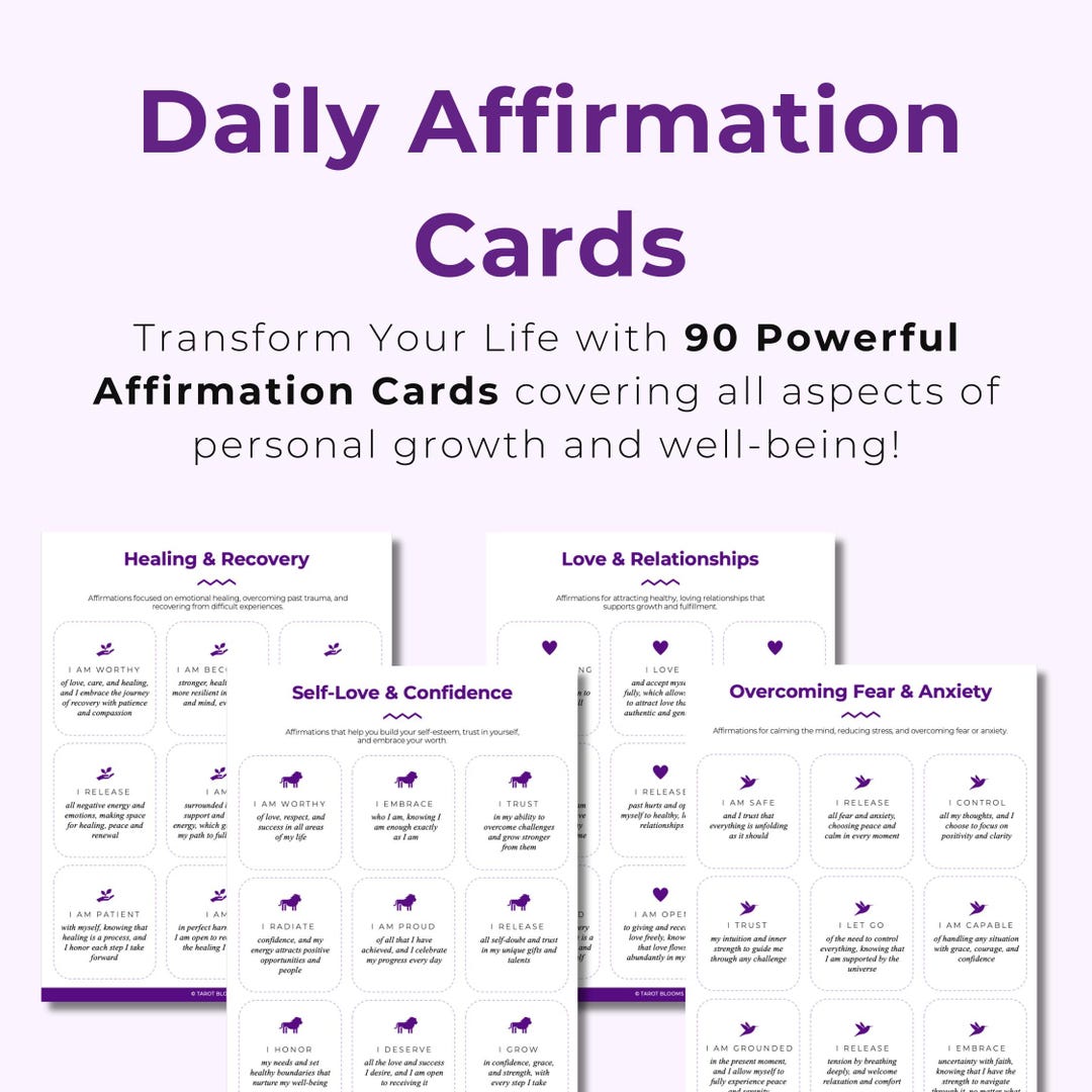 90 Daily Affirmation Cards / Empower Every Aspect of Your Life ...