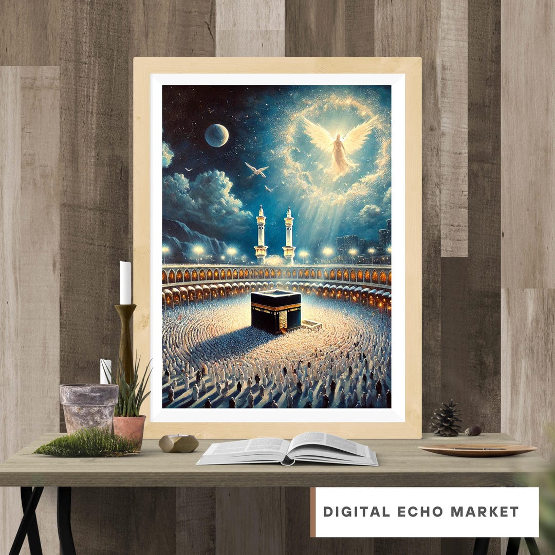 Islamic Digital Art - Holy Kaaba Angelic Vision - Mecca Wall Art ...