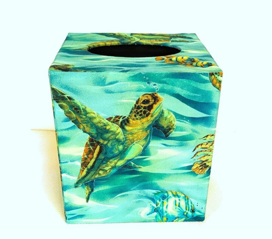 Sea Turtles Ocean Life Square Tissue Box Cover - Etsy