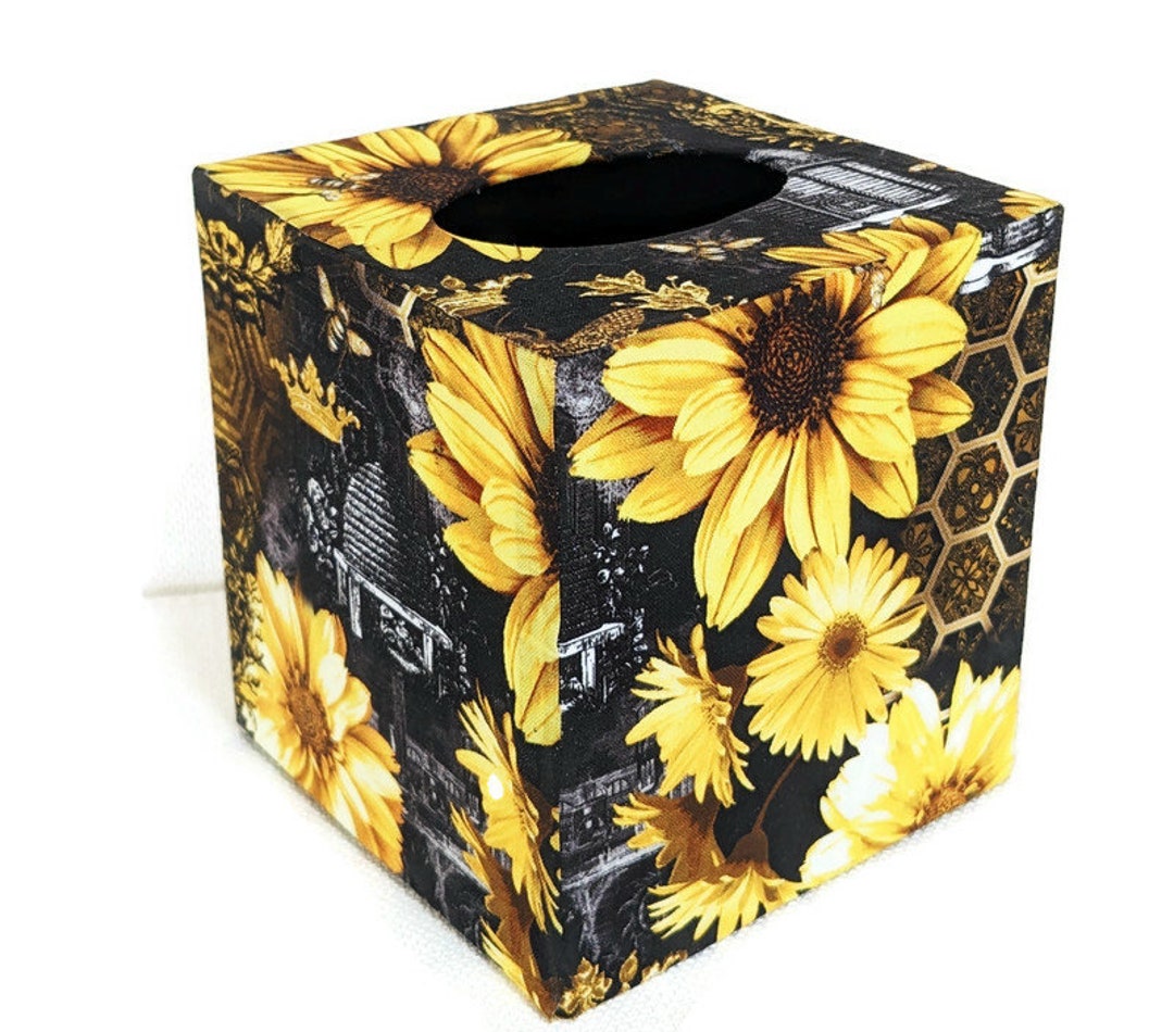 Bees and Sunflowers, Queen Bee Square Tissue Box Cover - Etsy