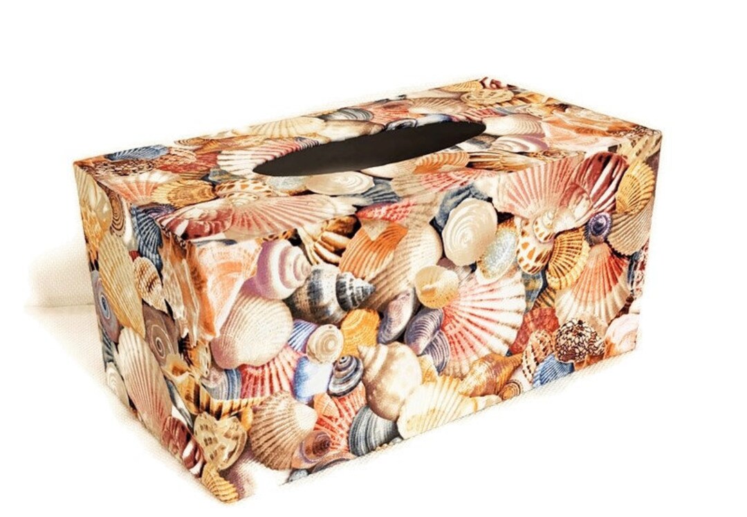 Seashells Beach Decor Rectangle Tissue Box Cover - Etsy