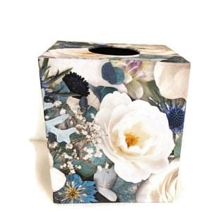 Large Floral Blooms Square Tissue Box Cover - Etsy