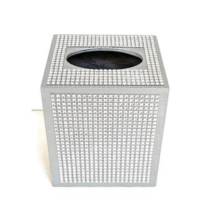 Blinged Silver Wood Square Tissue Box Cover - Etsy