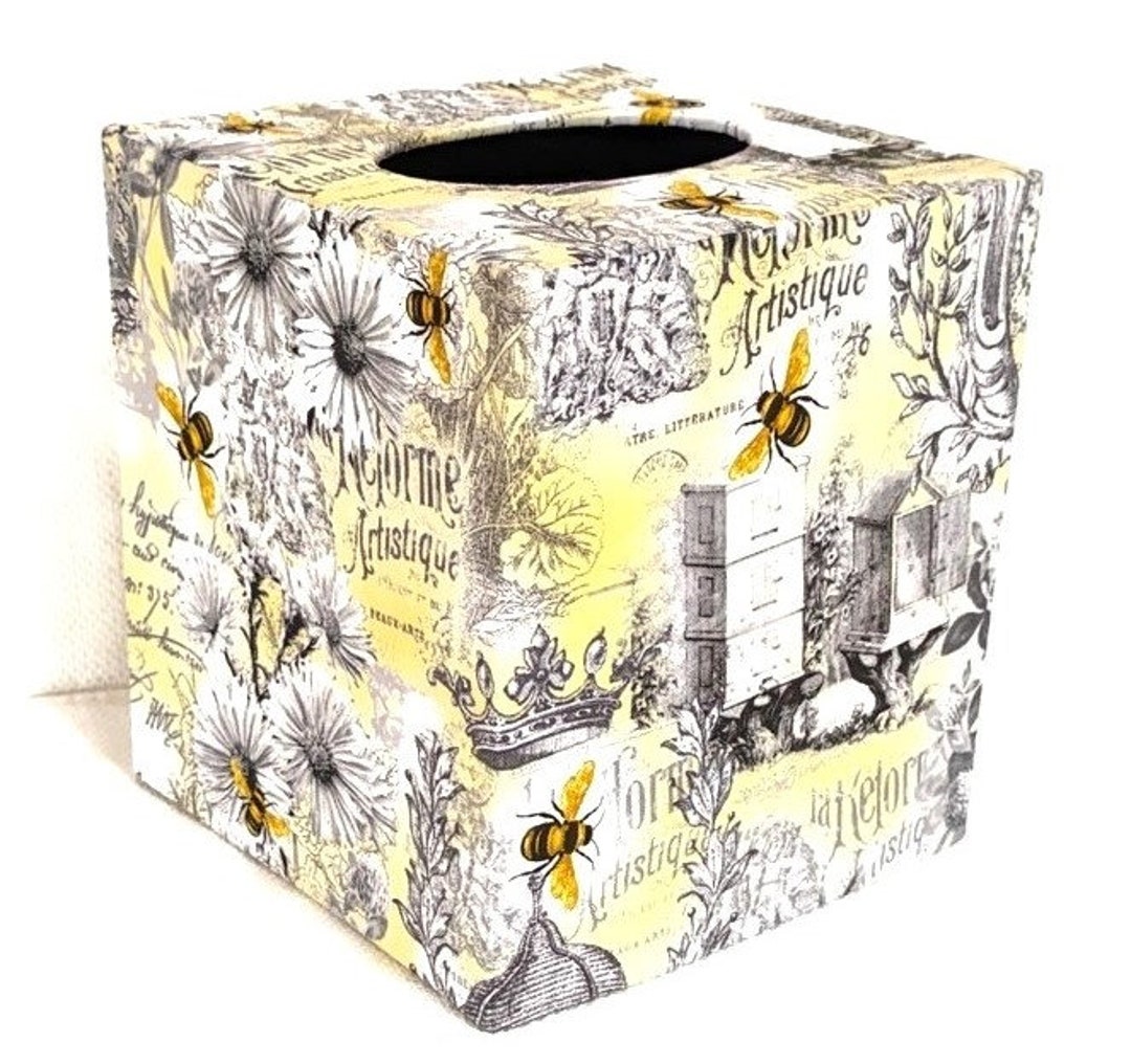 Honey Bee Scene With Words Square Tissue Box Cover - Etsy