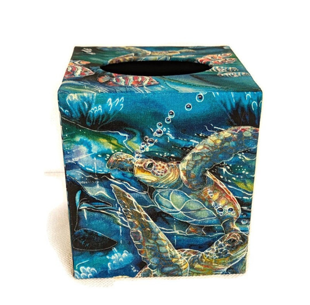 Sea Turtles Ocean Life Square Tissue Box Cover - Etsy