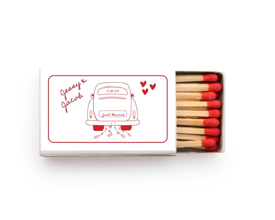 Custom Just Married Car Matchboxes – Wedding Favors With Cans ...