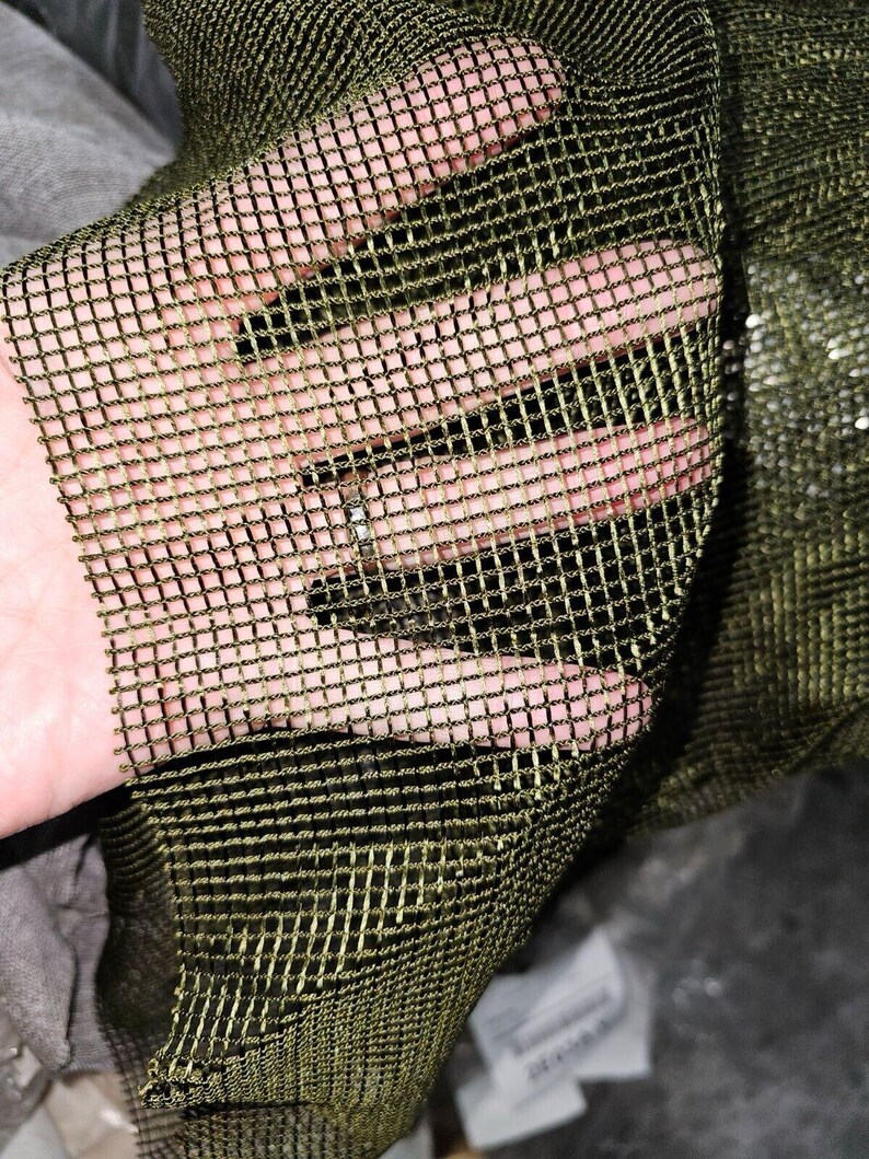 10-yard Cut Od Green Fishnet Net Fabric Diamond Mesh Pattern Stretch ...