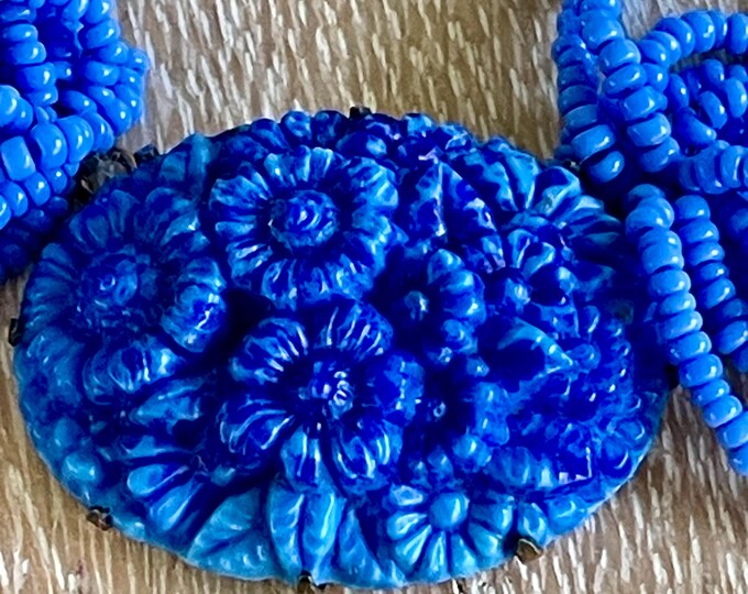 Antique Vintage Breathtaking 1930s West German Cornflower Blue Moulded ...