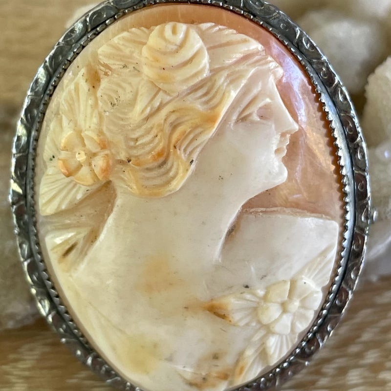 Flower Cameo Brooch - Etsy