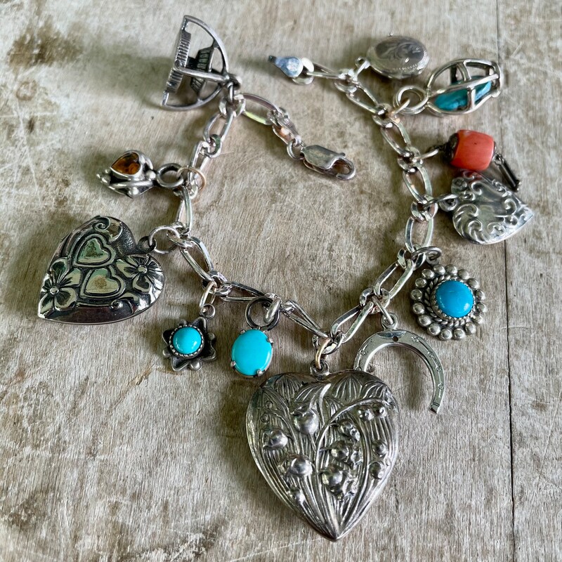 Sterling Silver Turquoise Charms - Etsy