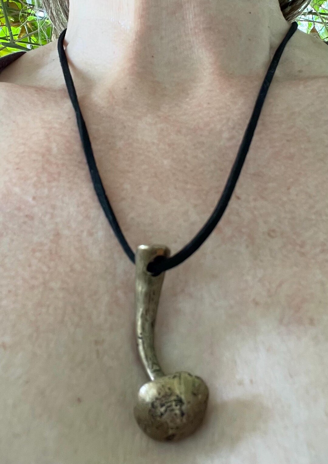 Vintage 1960s 1970s Brutalist Modernist Hand Made Cast Biomorphic Spore Brass Mushroom Pendant ...