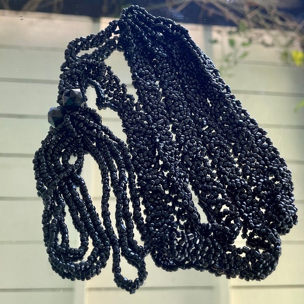 Jet Bead Necklace - Etsy