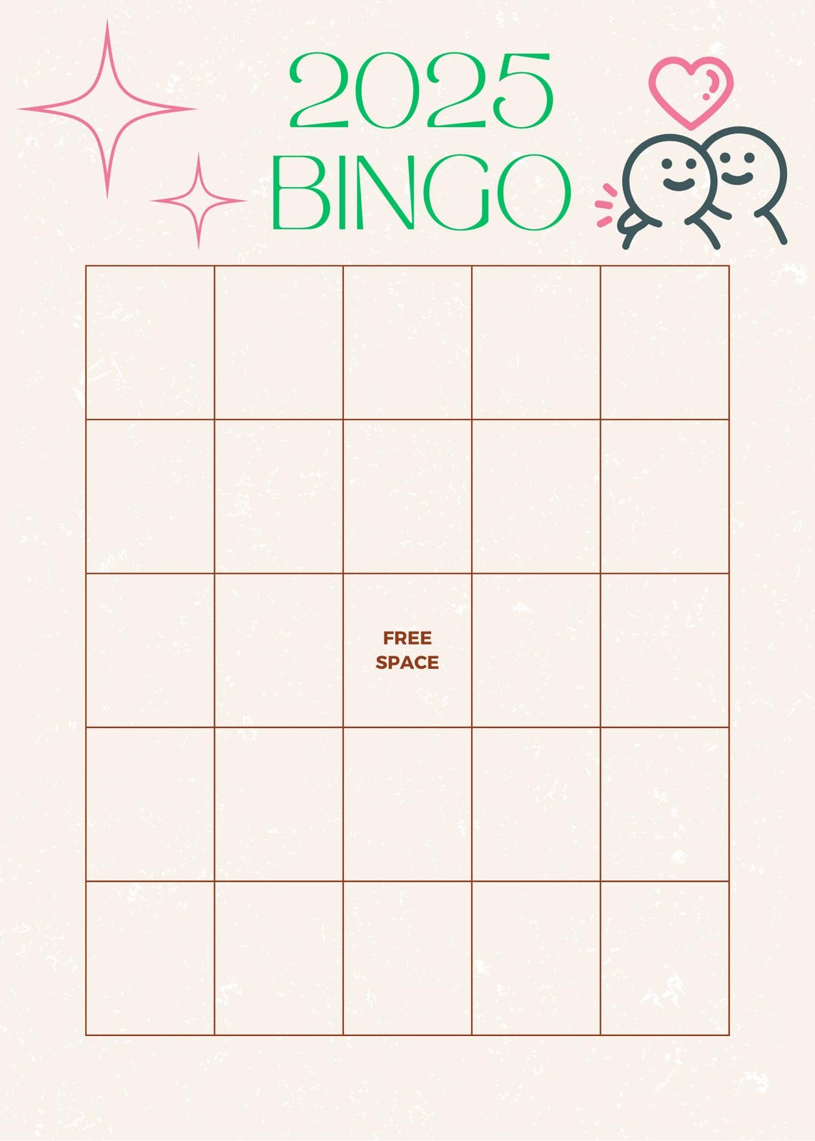 2025 Bingo Templates, Aesthetic DIY Bingo Cards for You to Do on Your ...